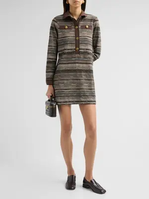 Ramy Brook Maria Houndstooth A-line Mini Dress