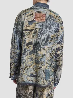 Acne Studios Setar Torn Scribble Printed Linen Shirt