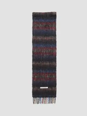 Acne Studios Vibot Plaid Mohair-wool-blend Fringe Scarf - Black Red