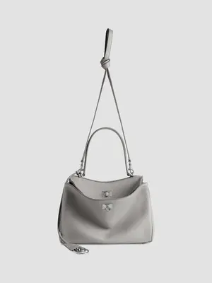 Balenciaga Rodeo Small Grained Calfskin Top Handle Bag - Grey