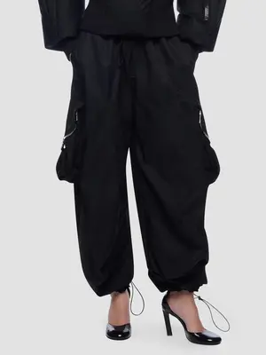Attico Wide-leg Drawcord Cargo Pants