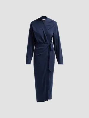 PAPINELLE Cotton-cashmere Tie-waist Robe
