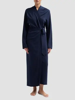 PAPINELLE Cotton-cashmere Tie-waist Robe