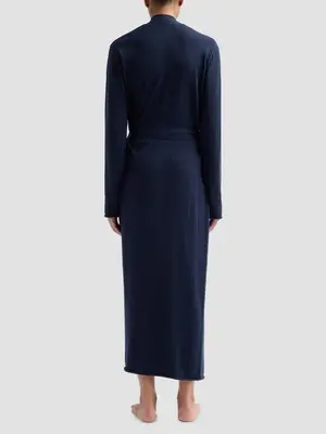 PAPINELLE Cotton-cashmere Tie-waist Robe