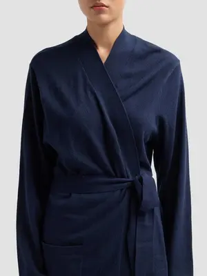PAPINELLE Cotton-cashmere Tie-waist Robe