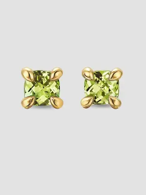 David Yurman Micro Chatelaine Stud Earrings In 18k Yellow Gold - Peridot