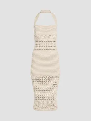 Retrofete Jaycee Crochet Midi Dress - Bone