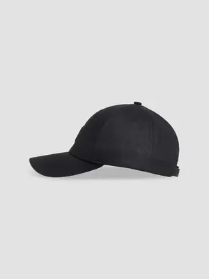 Moncler Baseball Hat In Cotton Gabardine - Black
