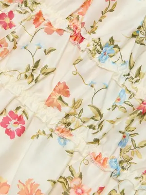 PAPINELLE Amber Floral Cotton Crop Camisole - Peach