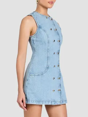 Retrofete Hanna Double-breasted Denim Mini Dress