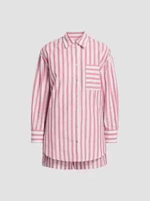 PAPINELLE Striped Cotton Shirting Boxer Pajamas