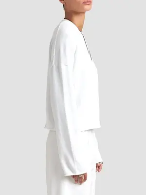 LA LIGNE Cotton Dominick Sweater - Ivory