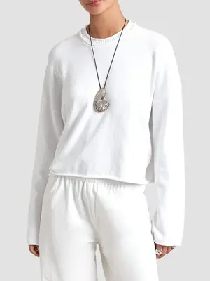 LA LIGNE Cotton Dominick Sweater - Ivory