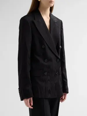 Dries Van Noten Barrysta Moiré Double-breasted Blazer