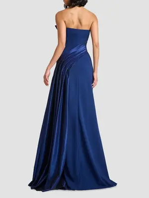 Tadashi Shoji Belair Draped Taffeta & Crepe Strapless Gown