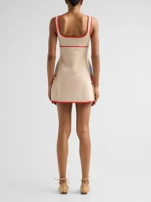 Retrofete Valcra Oceanic-print Cotton-blend Mini Dress