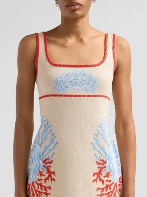 Retrofete Valcra Oceanic-print Cotton-blend Mini Dress