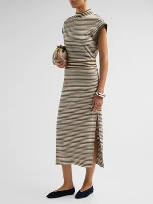 Ramy Brook Natalie Striped Midi Dress