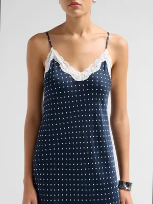 PAPINELLE Annabelle Satin & Lace Mini Slip Nightgown