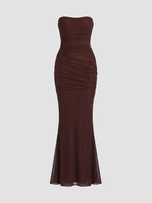 Retrofete Isadore Mesh Trumpet Maxi Dress
