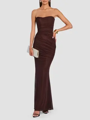 Retrofete Isadore Mesh Trumpet Maxi Dress