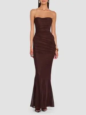 Retrofete Isadore Mesh Trumpet Maxi Dress
