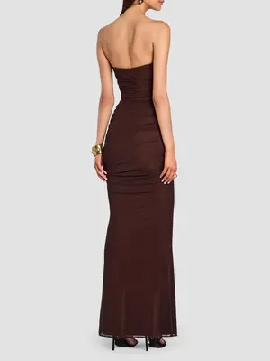 Retrofete Isadore Mesh Trumpet Maxi Dress
