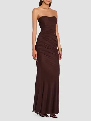 Retrofete Isadore Mesh Trumpet Maxi Dress