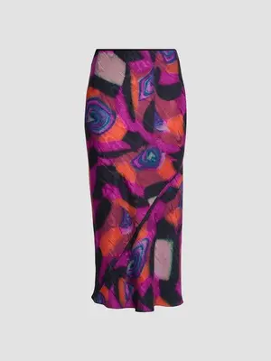 Dries Van Noten Sati Abstract Midi Skirt - Fuchsia