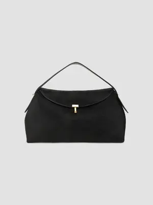 TOTEME T-lock Pony Hair Top Handle Bag - Black
