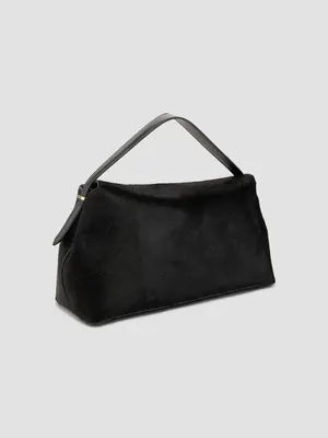 TOTEME T-lock Pony Hair Top Handle Bag - Black
