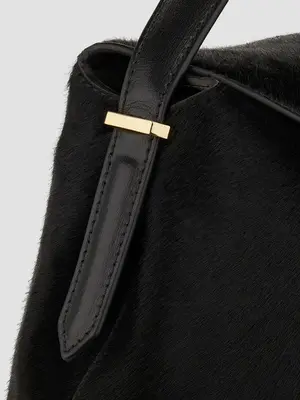 TOTEME T-lock Pony Hair Top Handle Bag - Black