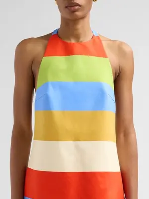 Retrofete Lanny Stripe Shift Mini Dress - Multi Stripe