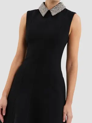 Rebecca Vallance Violetta Diamanté-collar Minidress