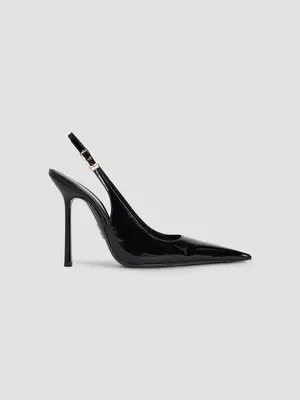 Retrofete Carrie 110mm Patent Leather Slingback Pumps - Black