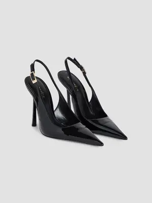 Retrofete Carrie 110mm Patent Leather Slingback Pumps - Black