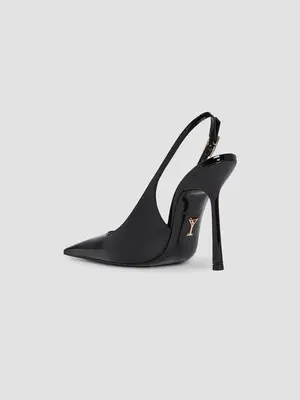 Retrofete Carrie 110mm Patent Leather Slingback Pumps - Black