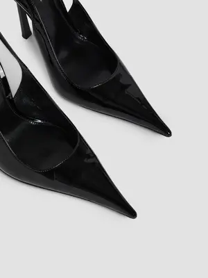 Retrofete Carrie 110mm Patent Leather Slingback Pumps - Black