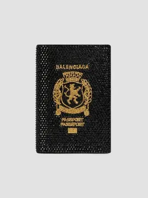 Balenciaga Passport Holder With Rhinestones - Black