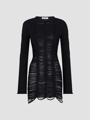Attico Distressed Knit Mini Dress
