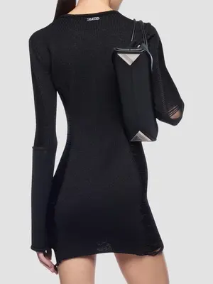 Attico Distressed Knit Mini Dress