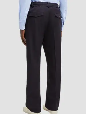 Moncler Pants In Wool Gabardine - Dark Blue