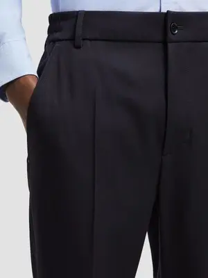 Moncler Pants In Wool Gabardine - Dark Blue