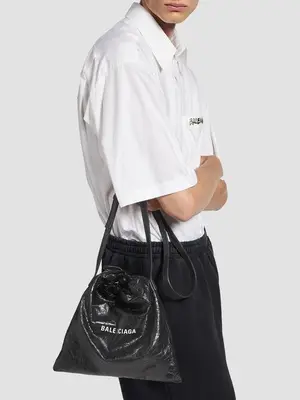 Balenciaga Shopper Dust Medium Crossbody Bag - Black