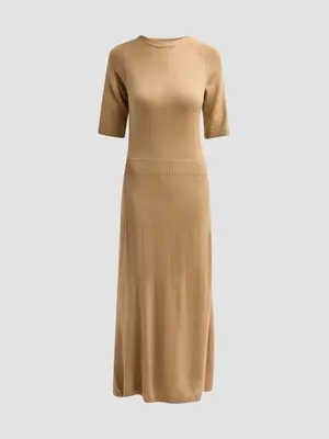 Ramy Brook Wendy Wool Midi Dress - Camel