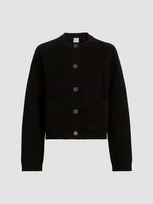TOTEME Hammered Button Cardigan - Black