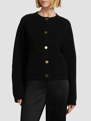TOTEME Hammered Button Cardigan - Black