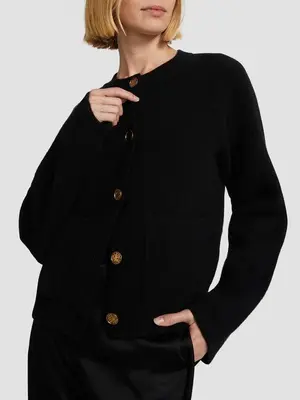 TOTEME Hammered Button Cardigan - Black