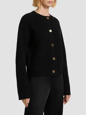 TOTEME Hammered Button Cardigan - Black
