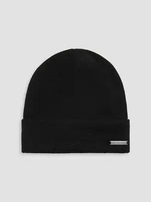 Balenciaga Knitted Beanie In Cashmere - Black